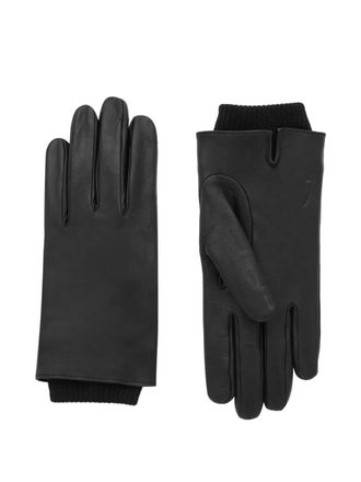Saint Laurent Cassandre Lederhandschuhe mit gerippten B&uuml;ndchen - Schwarz