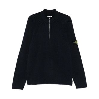 Stone Island Gerippter Pullover - - Knitwear - Herren - Blau - M