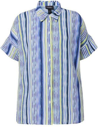Ulla Popken Longbluse Musselin-Bluse Streifen Oversized Hemdkragen