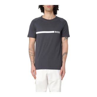 HUGO BOSS Homme, Tops, Noir, Taille: L T-shirt en Coton Noir Coupe R&eacute;guli&egrave;re
