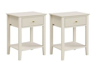 Vente-Unique Nachttisch 2er-Set 1 Schublade & 1 Ablage - MDF - Beige - NIRIVA