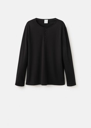 Mango T-shirt col tunisien noir - Homme - XXL - MANGO MAN