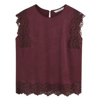 Summum Haut D&eacute;contract&eacute; Soie - Femme - Tops - Rouge - Taille: 38 FR