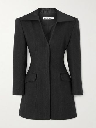 Self Portrait Mini-robe En Laine Mélangée - Noir