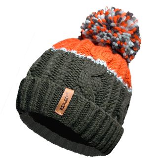 RockJock Unisex Herren Damen Warm Winter Chunky Color Block Ski Bommel Bommelm&uuml;tze mit Kuscheligem Thermo Teddy Fleece Liner