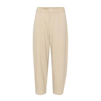 Kaffe Federgrau Hose mit hoher Taille und verk&uuml;rzter L&auml;nge - - Trousers - Damen - Grau - XL