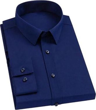 Generic Chemise &eacute;lastique &agrave; manches longues pour homme, coupe ajust&eacute;e, couleur unie, pour le bureau, Jd-3025, 3XL