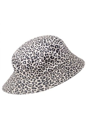 Laura Scott Fischerhut LAURA SCOTT, Damen, beige, schwarz, Web, Baumwolle, bedruckt, gemustert, Basic, H&uuml;te, mit trendigem Leopard-Alloverdruck - NEW