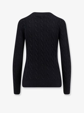 Polo Ralph Lauren Womens Cable-Knit Wool And Cashmere Sweater Black