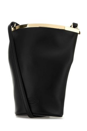 Tod's Womens Secchiello Bucket Bag Black Calfskintgl