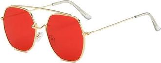 Generic Lunettes De Soleil &Agrave; Monture Large En M&eacute;tal For Hommes, For Les Vacances, Le Sport Et La Conduite(Red)