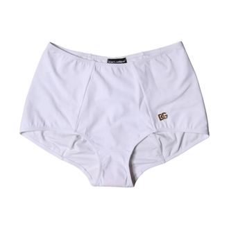 Dolce & Gabbana Femme, Maillots de bain, Blanc, Taille: ONE Size High Waist Logo Girdle Panty Underwear