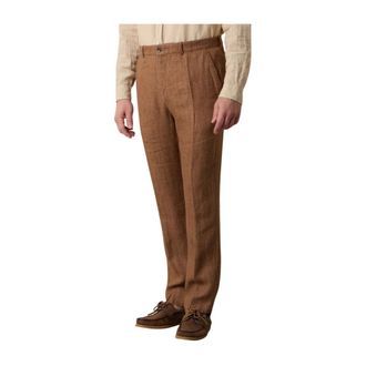Brooks Brothers Homme, Pantalons, Brun, Taille: W32 Linen Herringbone Pantalons