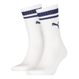 Puma Crew Heritage Stripe Socken Damen (2er-Pack), Kleidung, Wei&szlig;, 35-38