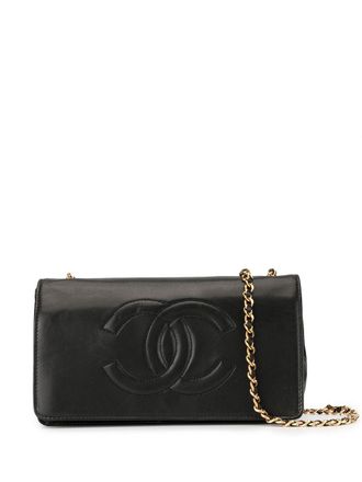 Chanel sac port&eacute; &eacute;paule &agrave; logo emboss&eacute; - Noir