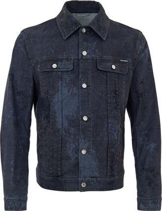 Dolce & Gabbana Homme, Vestes, Gris, Taille: 3XL Giubbino Effetto Spalmato