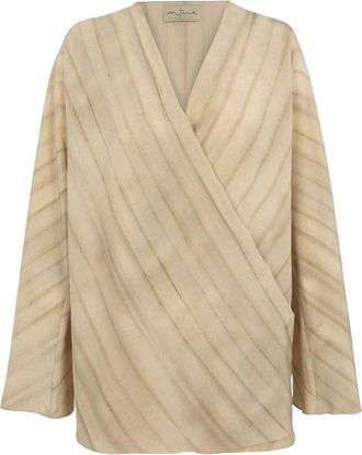 Cortana Fedra wrap blouse - Nude