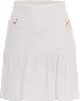 Elisabetta Franchi Femme, Jupes, Blanc, Taille: 38 FR Short Skirt