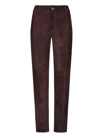 Johanna Ortiz pantalon Cartography en cuir - Marron
