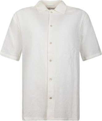 MC2 Saint Barth Homme, Chemises, Blanc, Taille: XL Sifnos Short Sleeve Sangallo Fiore Shirt