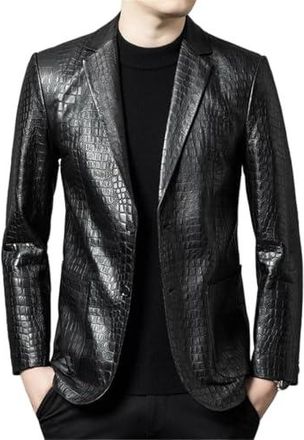 Generic Blazer en peau de mouton pour homme - Style décontracté - Manches longues - Slim et doux, 69ture, 5XL