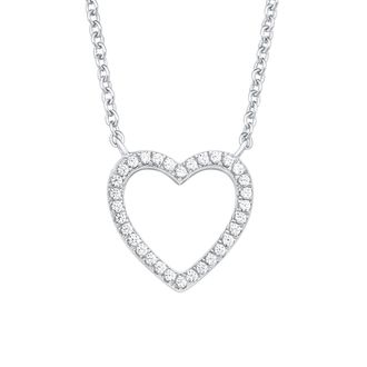 s.Oliver SO PURE Kette mit Herz Anh&auml;nger f&uuml;r Damen, Zirkonia und 925 Sterling Silber, Rhodiniert