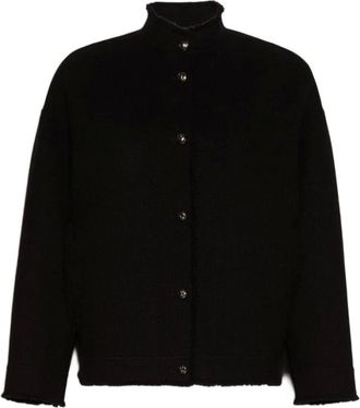 Max Mara Femme, Vestes, Noir, Taille: 36 FR Giacca Cardigan di Lana