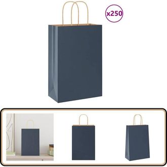 vidaXL Vidaxl - Papiertragetaschen 250 Stk. mit Henkeln Blau 21x11x31 cm