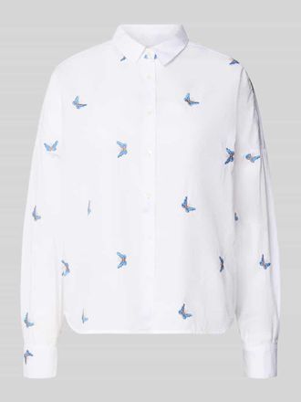 0039 Italy Regular Fit Bluse mit Stitchings Modell LUCY