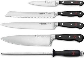 Wüsthof Classic Messergarnitur mit 5 Artikeln, Schwarz,silber