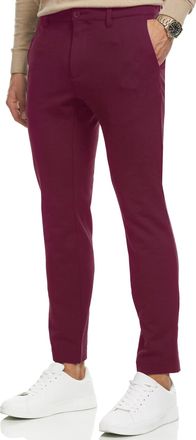 JEFF Herren Burch Performance Pants Chinohose | Herrenhose Super Stretch Stoffhose Bequeme Business Hose f&uuml;r M&auml;nner Bordeaux, 31/30