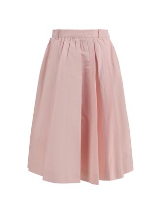 Prada Womens Long Silk Skirt Alabaster