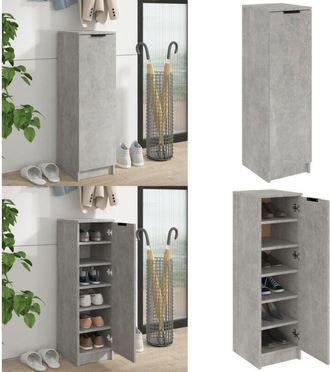 vidaXL Vidaxl - Schuhschrank Betongrau 30x35x100 cm Holzwerkstoff - Schuhschrank - Holzwerkstoff - Betongrau - Garderobe - Einbauschrank - Home & Living