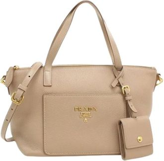 Prada Sac &agrave; main Vintage doccasion - Femme - Pre-owned - Beige - Taille: ONE Size