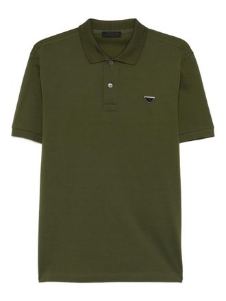 Prada Poloshirt mit Triangel-Logo - Gr&uuml;n