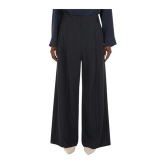Max Mara Blaue weite Wollhose - - Trousers - Damen - Blau - S