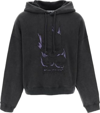 Acne Studios Femme, Sweatshirts et sweats &agrave; capuche, Noir, Taille: 38 FR Skull Graphic Print Sweat &agrave; capuche