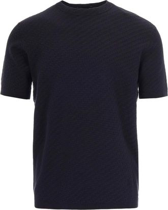 Emporio Armani Homme, Tops, Bleu, Taille: M Textured T-Shirt