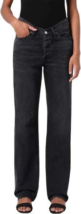 A Gold E Femme, Jeans, Noir, Taille: W27 Jean Droit Taille Haute