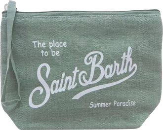 MC2 Saint Barth Femme, Sacs, Vert, Taille: ONE Size Aline Linen Clutch Bag