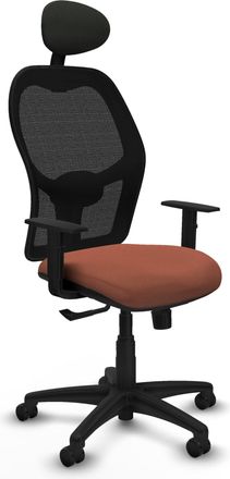 Piqueras y Crespo Schreibtischstuhl mit Rollen aus Gummi, mit 1D-Armen, h&ouml;henverstellbare Lendenwirbelst&uuml;tze und festes Kopfteil, ausgestattet mit 3 Positionen und Schn