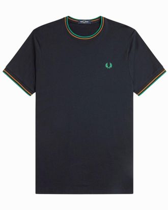 Fred Perry Softes T-Shirt mit Logo-Stickerei und Kontrastb&uuml;ndchen in