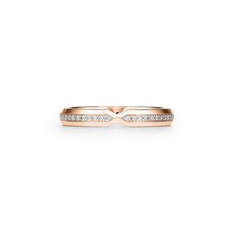 Tiffany & Co. Tiffany Setting kombinierbarer schmaler Ehering in 18K Roségold mit Diamanten - Size 11 1/2