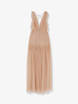 Elisabetta Franchi Red Carpet long dress with rhinestones detail - ELISABETTA FRANCHI - gender_Woman