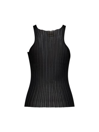Khaite Womens Top Val Ribbed Viscose Black Tops