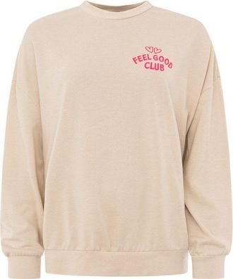 Zwillingsherz Sweatshirt Feel Good Club Rundhals, kleine Stickerei vorne