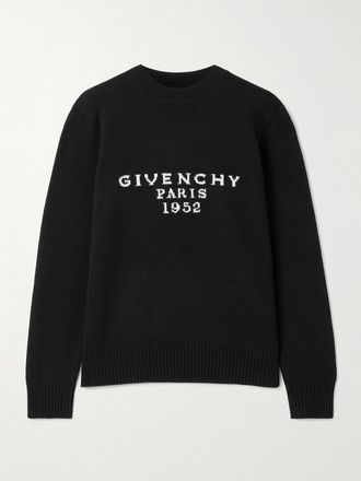 Givenchy Pull En Laine Et Cachemire Mélangés Intarsia - Noir