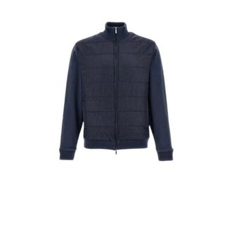 Fay Homme, Vestes, Bleu, Taille: XL Giubbino Zip Ricamo