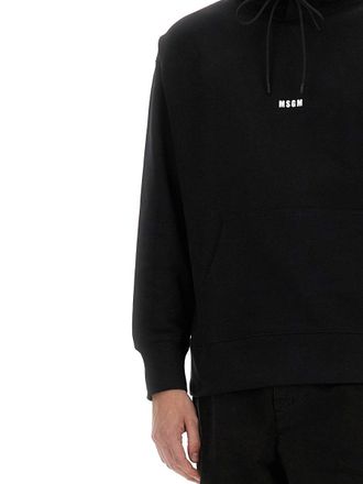 Msgm Cotton Hoodie - Black