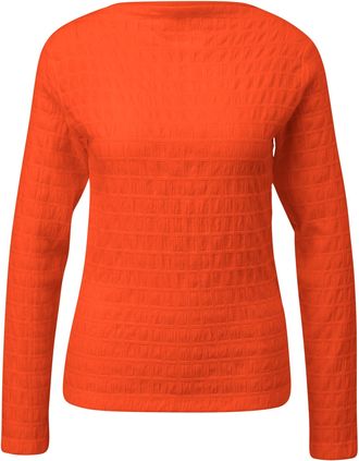 s.Oliver Jersey-Shirt mit Strukturmuster und U-Boot-Ausschnitt